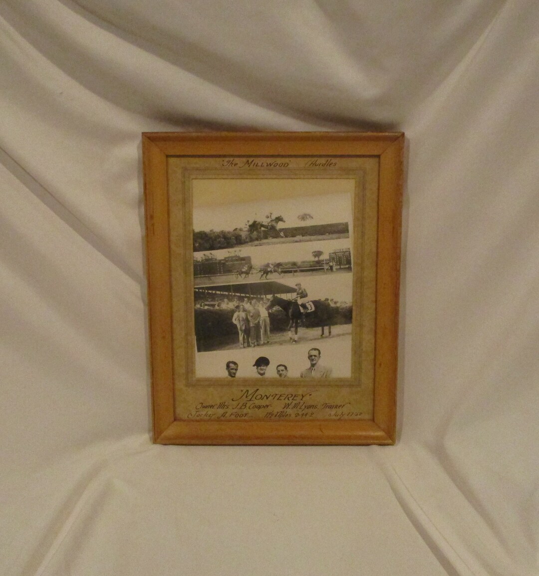 Framed Horse Racing Thoroughbred Photo, Monterey, Black & White, Mid ...