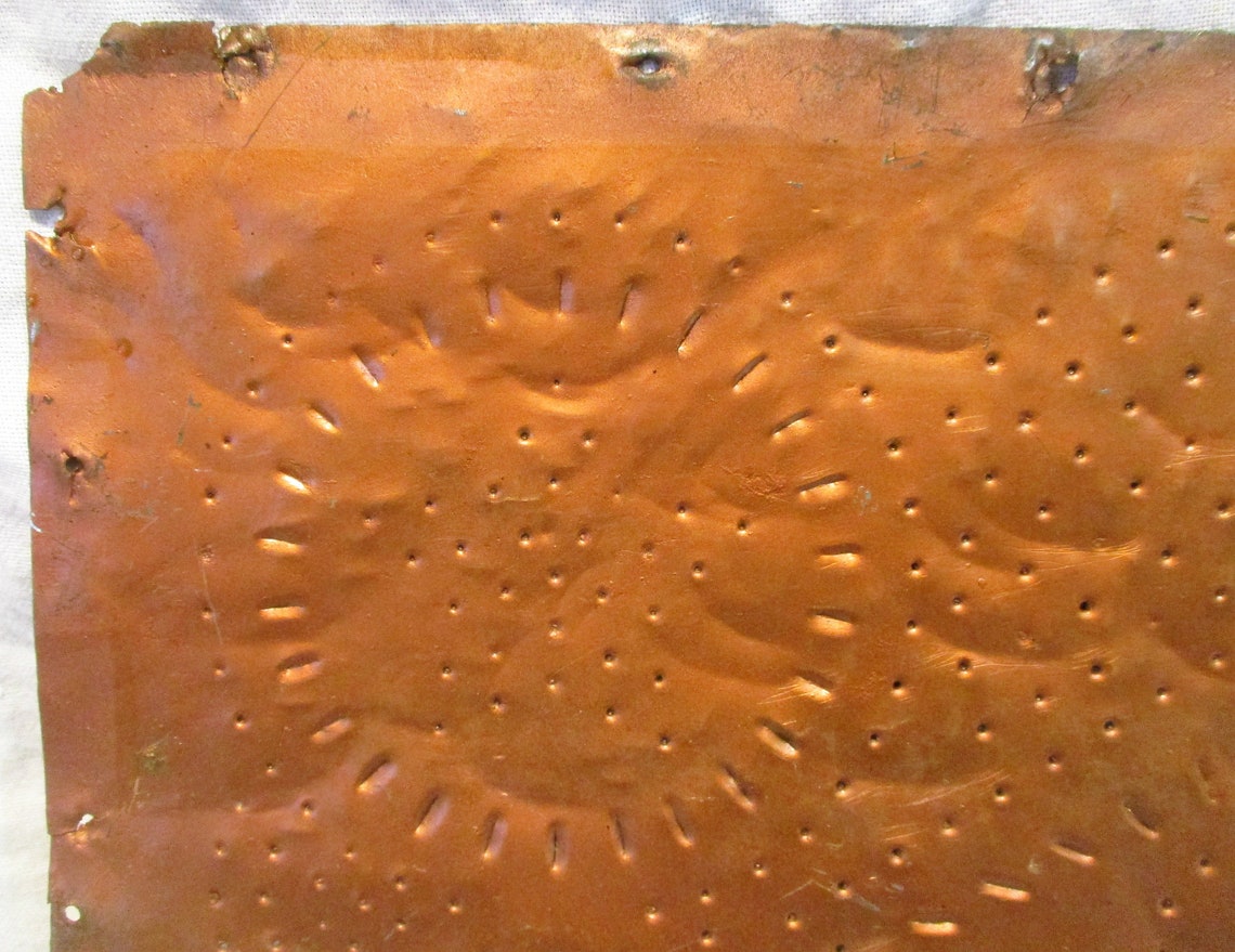 Punched Tin Antique Pie Safe Panel Perforated Tin Folk Art | Etsy