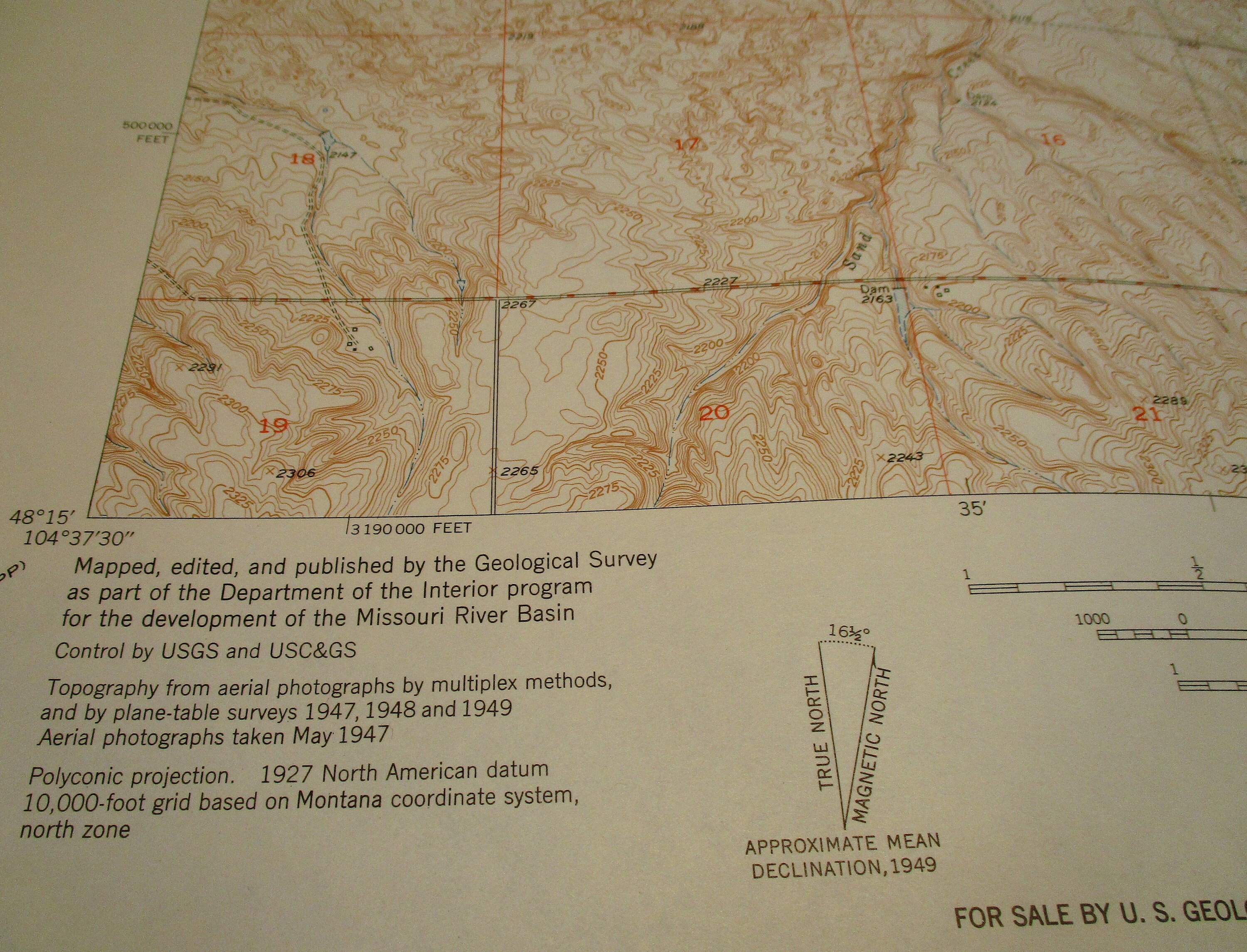 1950 Montana Antique Topographical Map Johnson Lake | Etsy