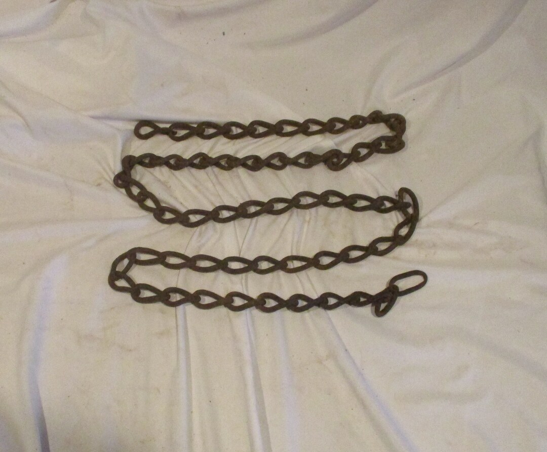 Farm Chain, Forged Twisted Iron Links, Short Chain, Antique Crusty Barn ...