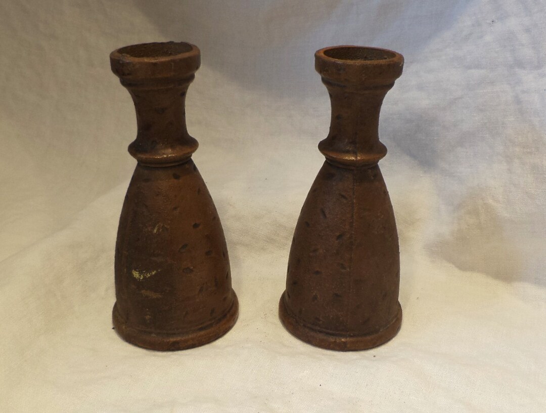 Vintage Cast Metal Andiron Parts - Lamp Component Pair - Etsy