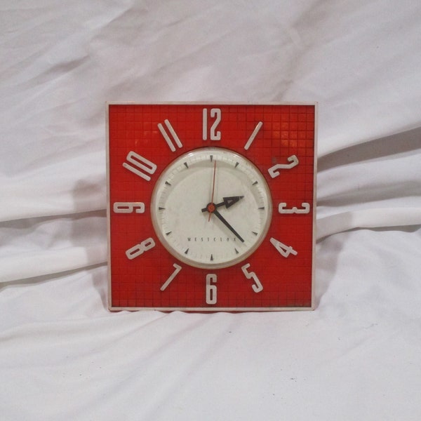Red Wall Clock - Etsy
