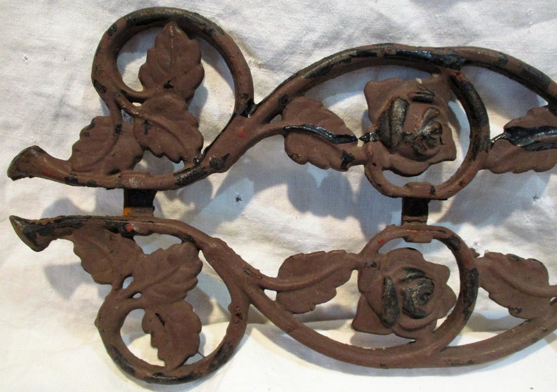 Roses and Leaves Cast Iron Rusty Metal Fence Panel | Etsy
