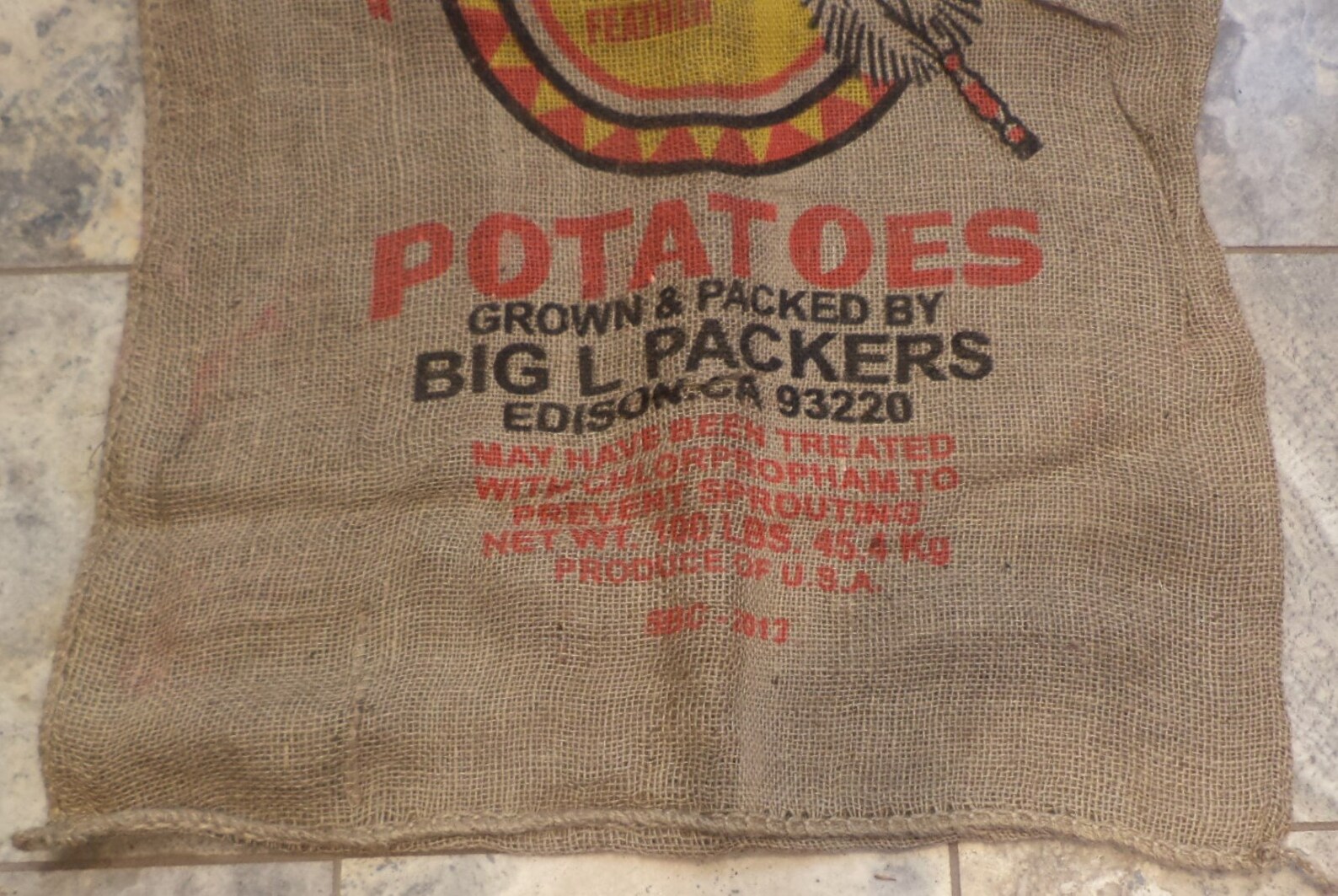 Burlap Sack California Red Feather Potato Sack Old Barn and - Etsy