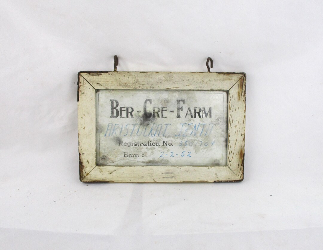 Farm Barn Hanging Sign, Ber Cre Farm, 1950s, Aristocrat Jenta ...