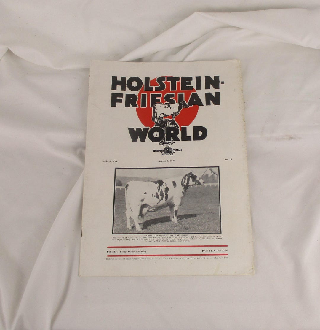 1939 Vintage Cattle Magazine, Holstein Friesian World, Cow and Cattle ...