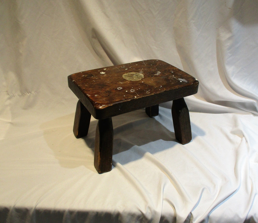 Foot Stool, Primitive Old Step Stool, Antique Hand Made Farmhouse ...