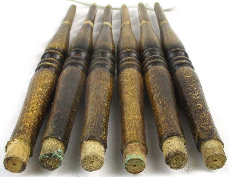 6 Spindles, Furniture Fragments, Hand Turned Stretchers, Vintage ...