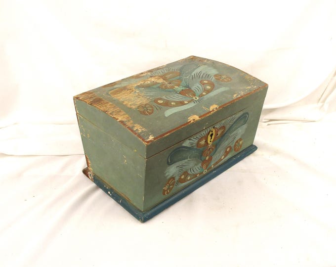 Vintage Hand Painted Folk Art Box: Scandinavian Wood Storage - Etsy