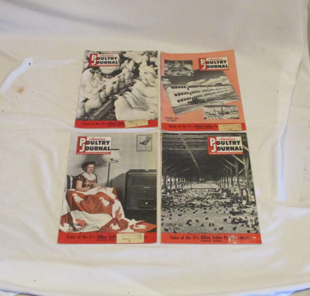 1950s American Poultry Journal, Collection of 4 Magazines, Company ...
