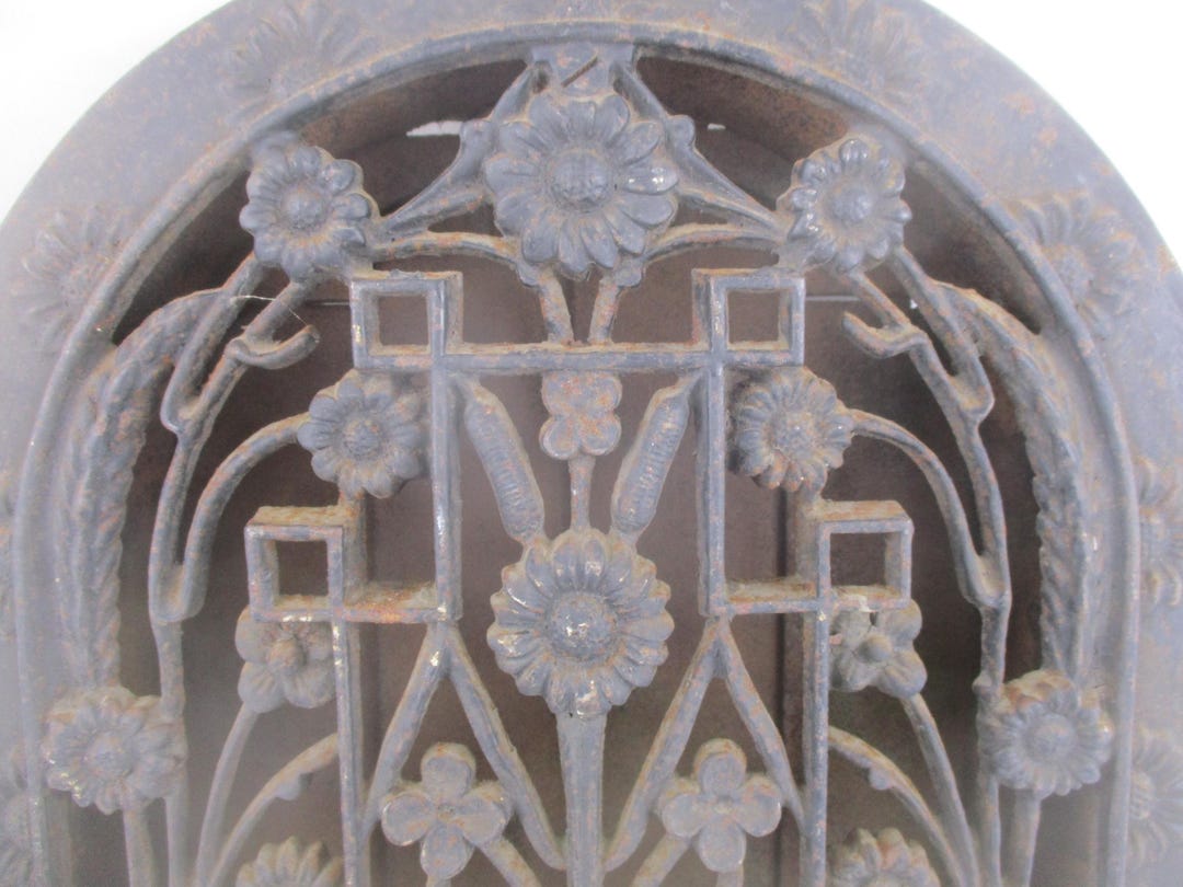 Radiator or Vent Grate, Large Arched Tombstone Style, Old Art Nouveau ...
