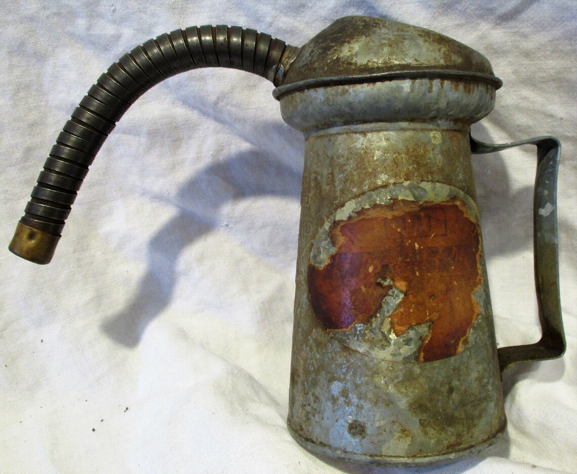 Quart Oil Can Vintage Petroliana Old Galvanized Can | Etsy