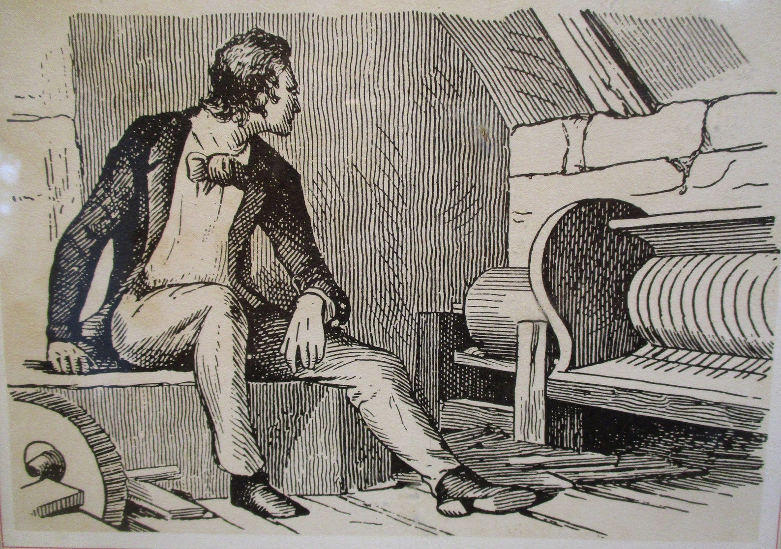 Eli Whitney's Cotton Gin Old Lithograph Antique Framed - Etsy