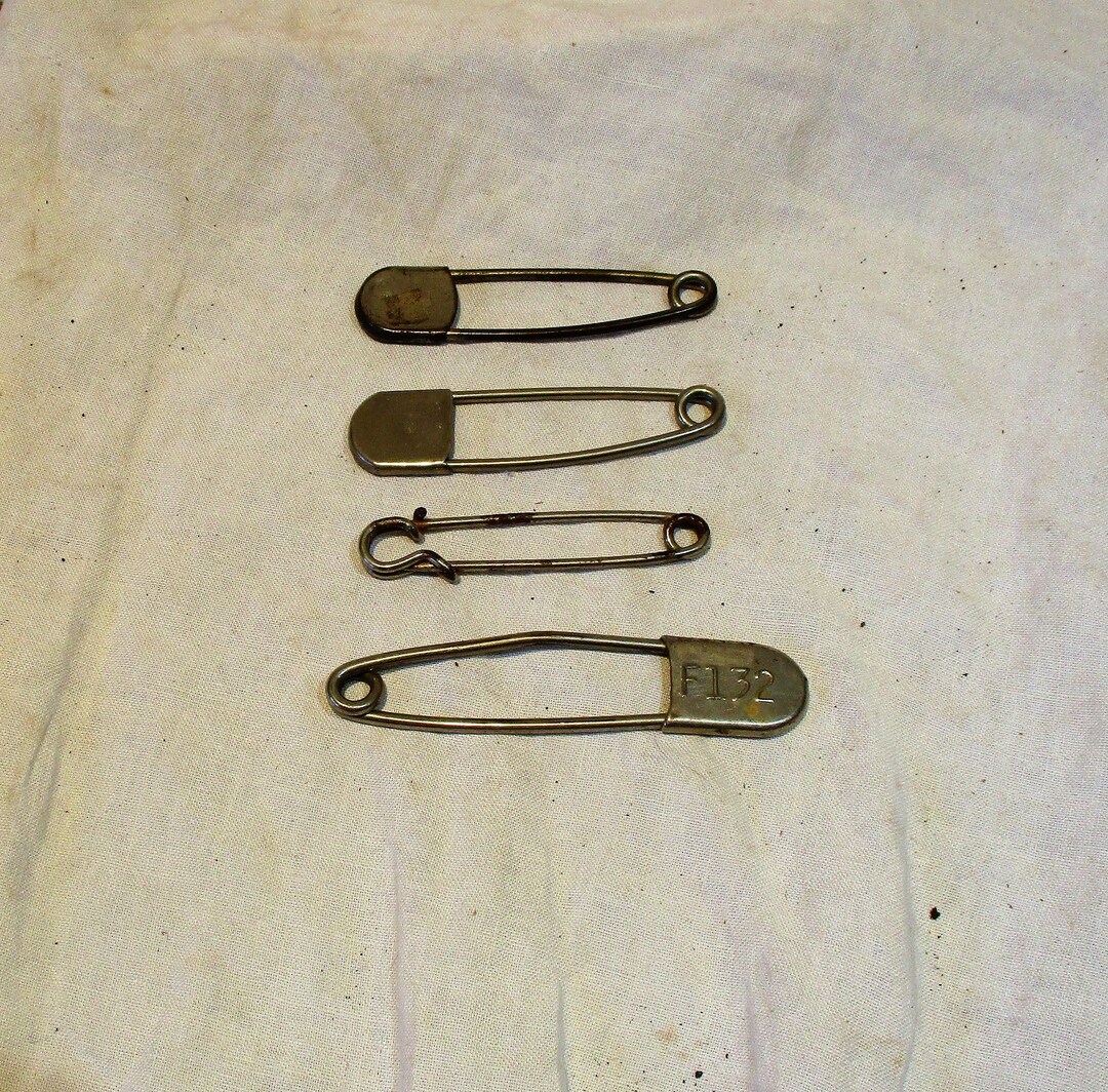 Industrial Safety Pins, Silver Laundry Pins, Collection of 4, Locker ...