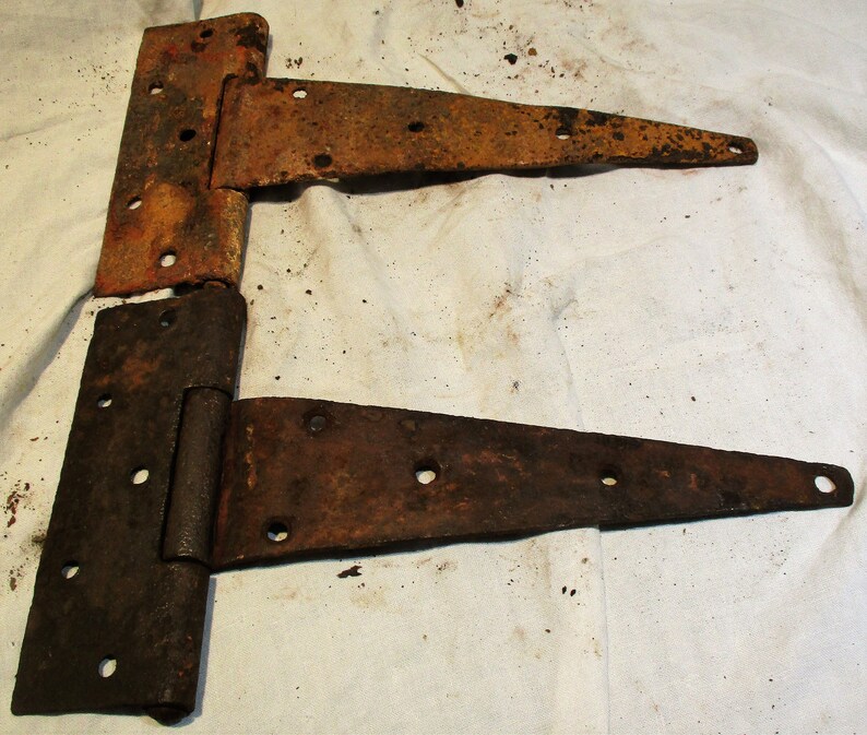 Old Hinges Large Heavy Duty Crusty Farm Hinges circa 1940s | Etsy