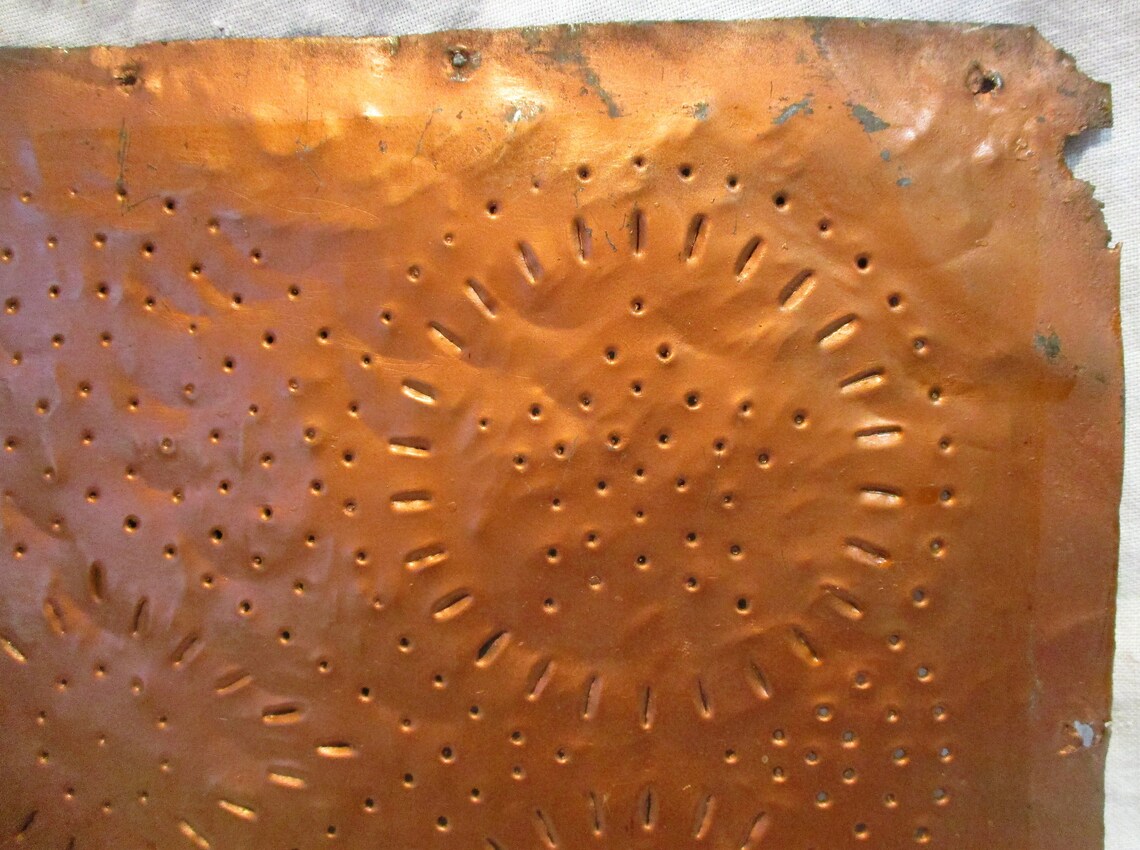 Punched Tin Antique Pie Safe Panel Perforated Tin Folk Art | Etsy