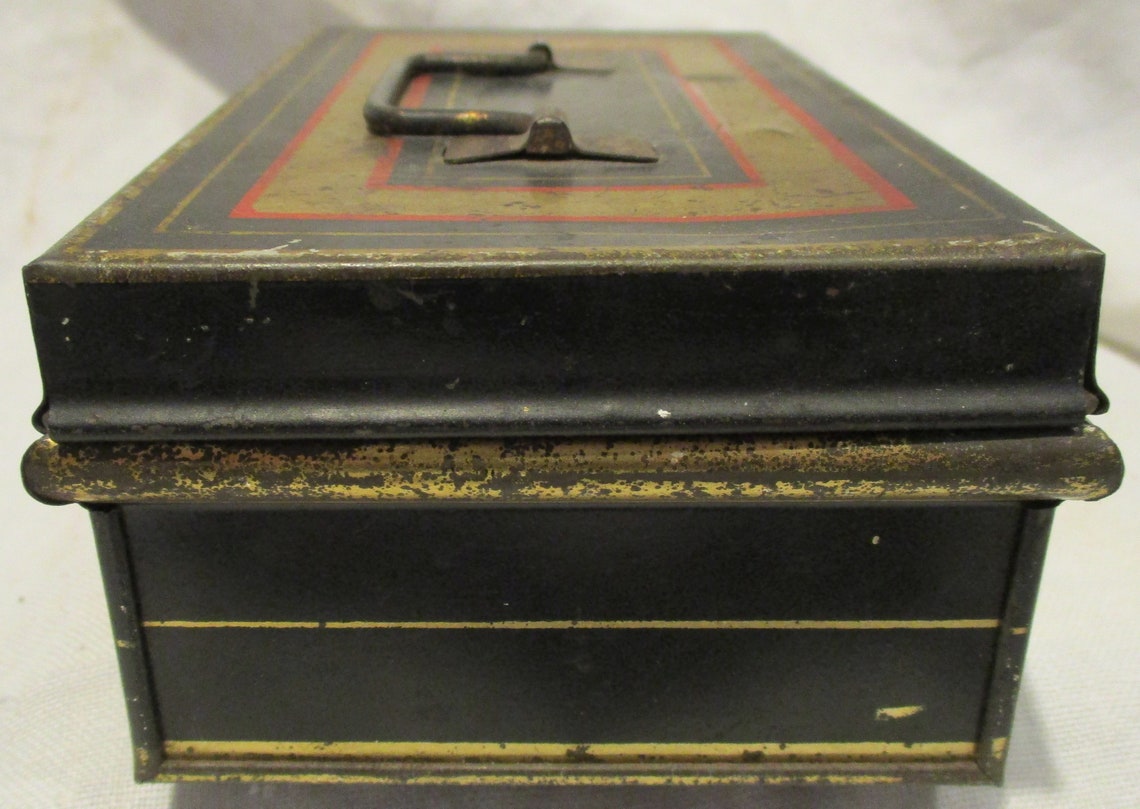 Cash Box Antique Metal Cash Drawer Old Bankers Box Unusual | Etsy
