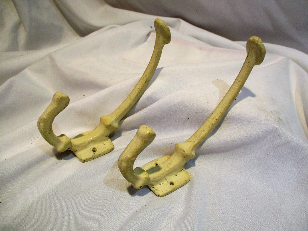 Baroque or Gothic Hooks Set of 2 Matching Large Painted Metal - Etsy