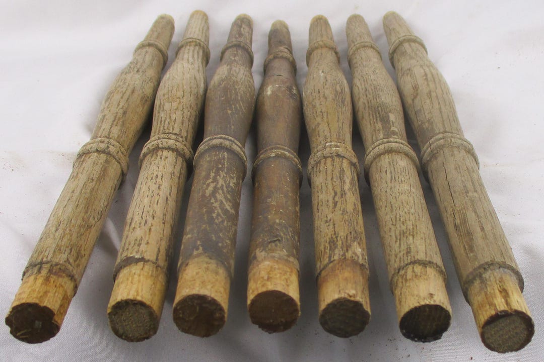 7 Spindles, Chair or Furniture Parts, Hand Turned Stretchers, Vintage ...