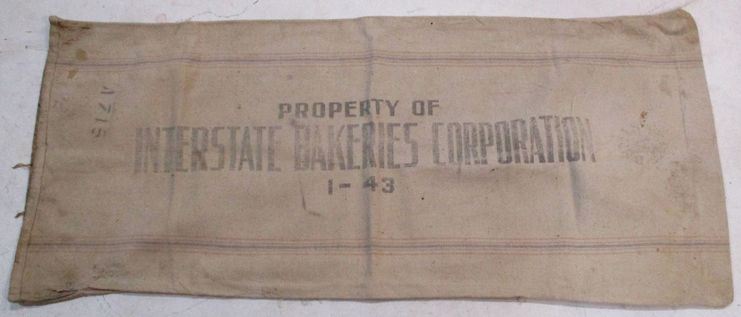 Canvas Sack, Interstate Bakeries Corp., Vintage Flour Bag, Vintage Old ...