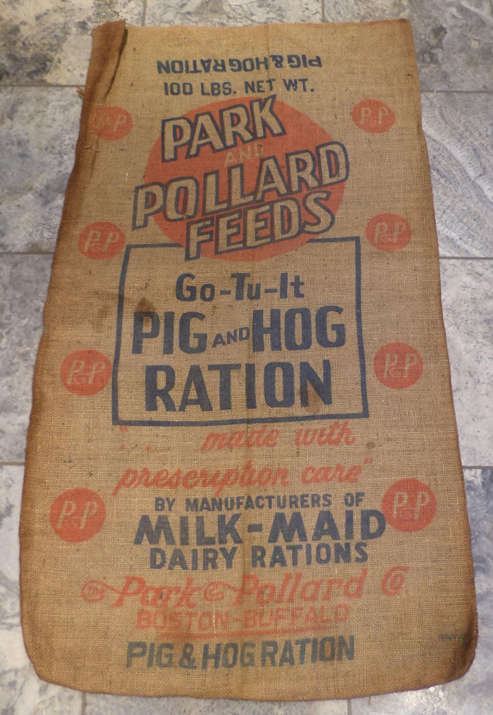 Burlap Sack Go-tu-it Pig and Hog Ration Sack Vintage Farm | Etsy