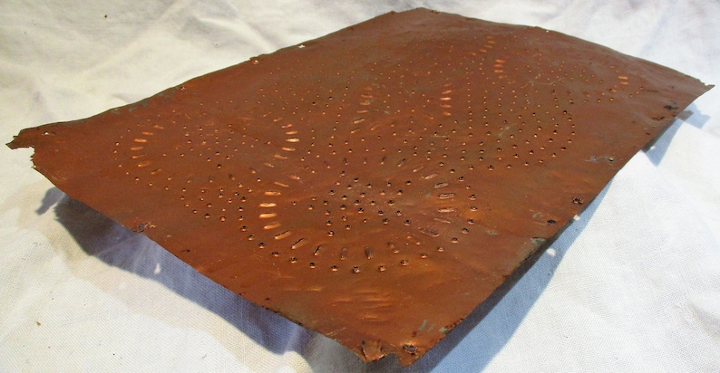 Punched Tin Antique Pie Safe Panel Perforated Tin Folk Art | Etsy