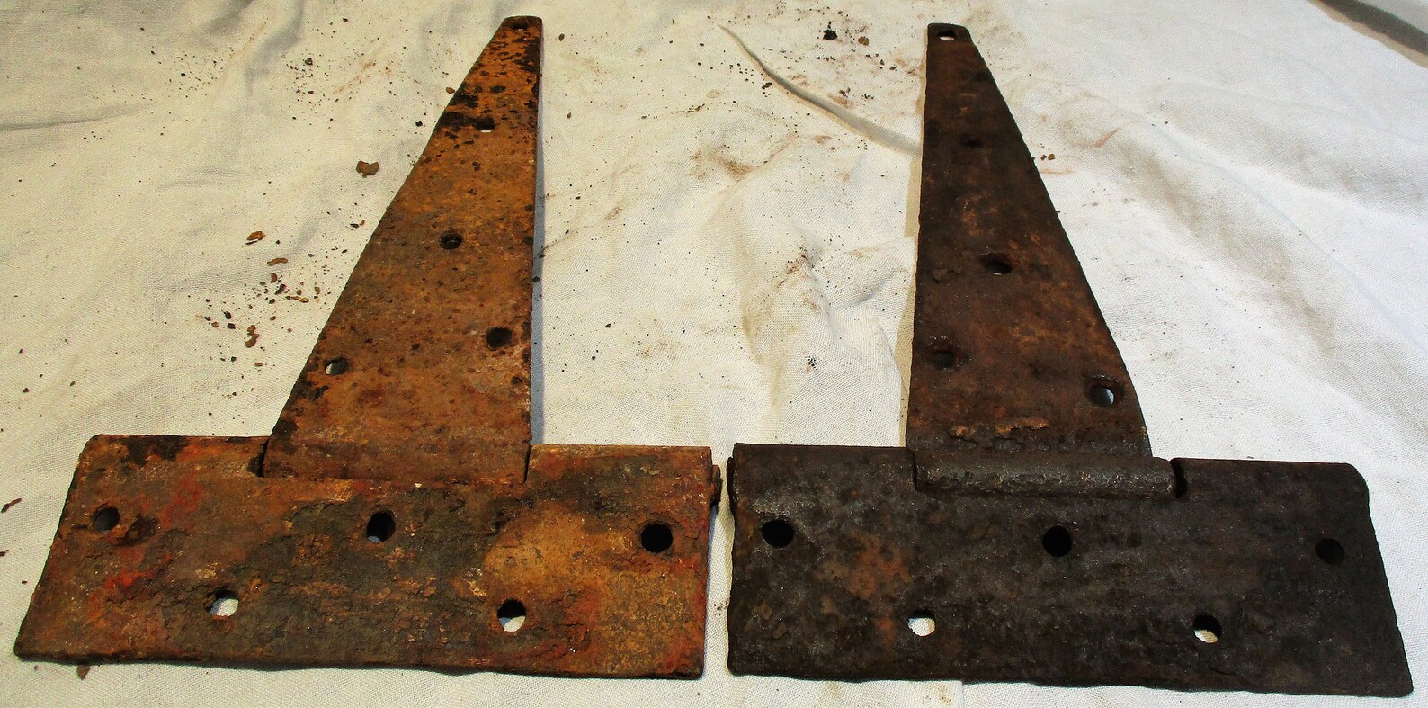 Old Hinges, Large, Heavy Duty Crusty Farm Hinges, Circa 1940s ...