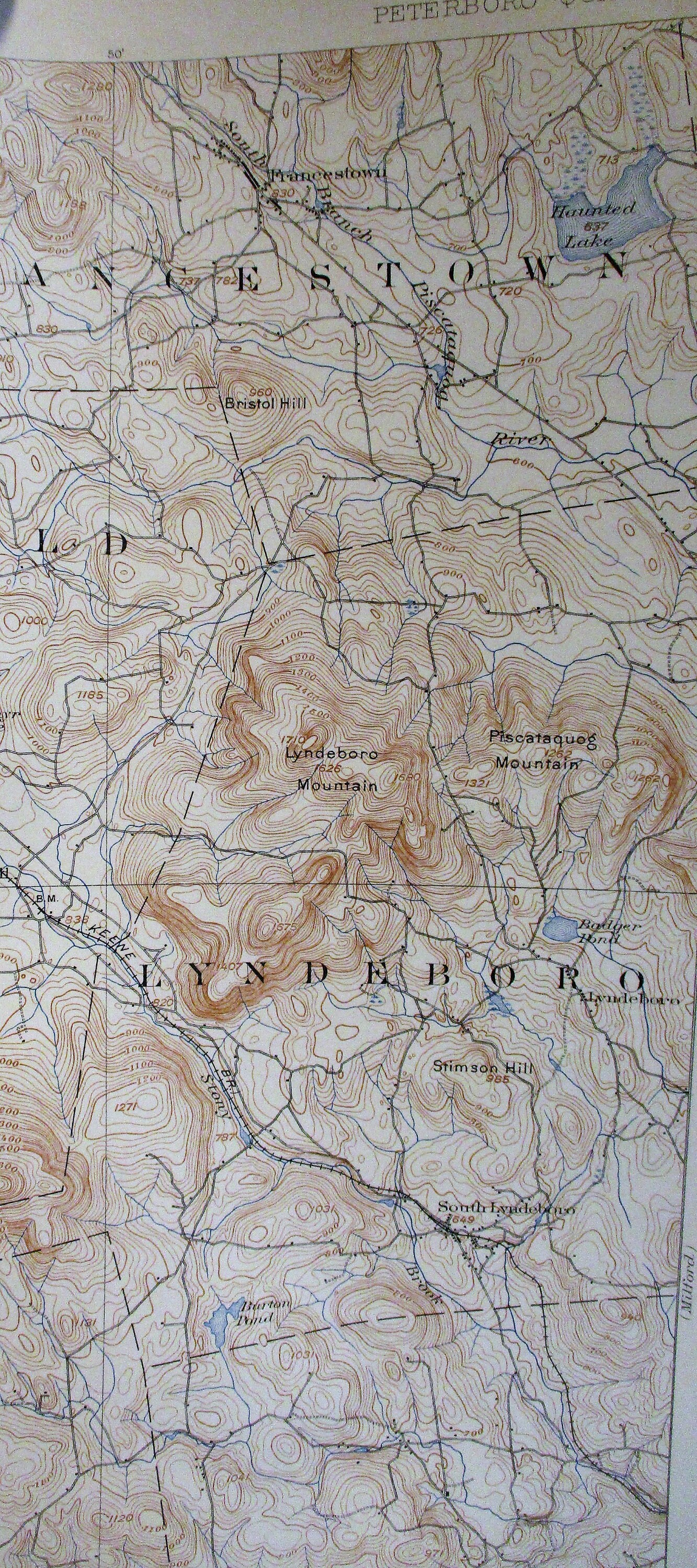 1924 Antique Topographical Map Bennington New Hampshire | Etsy