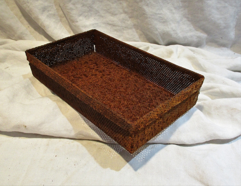 Perforated Metal Mesh Parts Bin or Tool Basket Industrial - Etsy