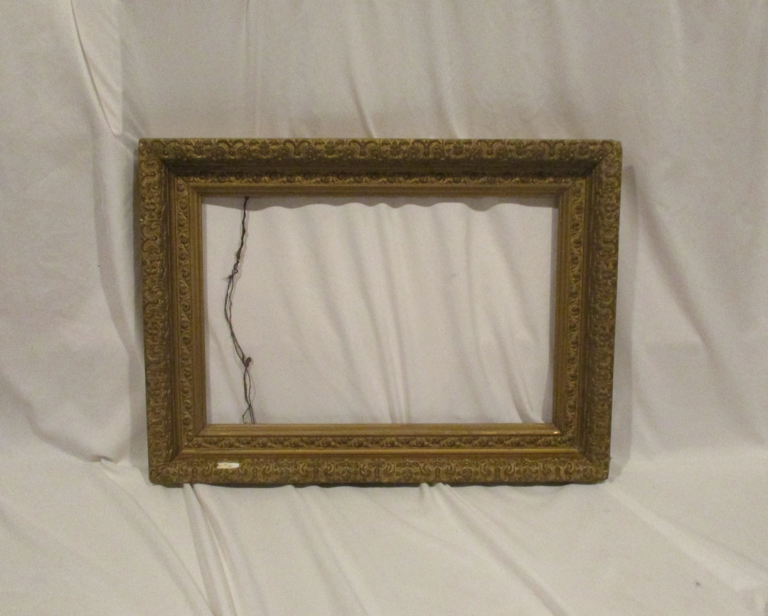 Large and Deep Gold Wood Rococo Rectangular Picture Frame, Old Gold ...