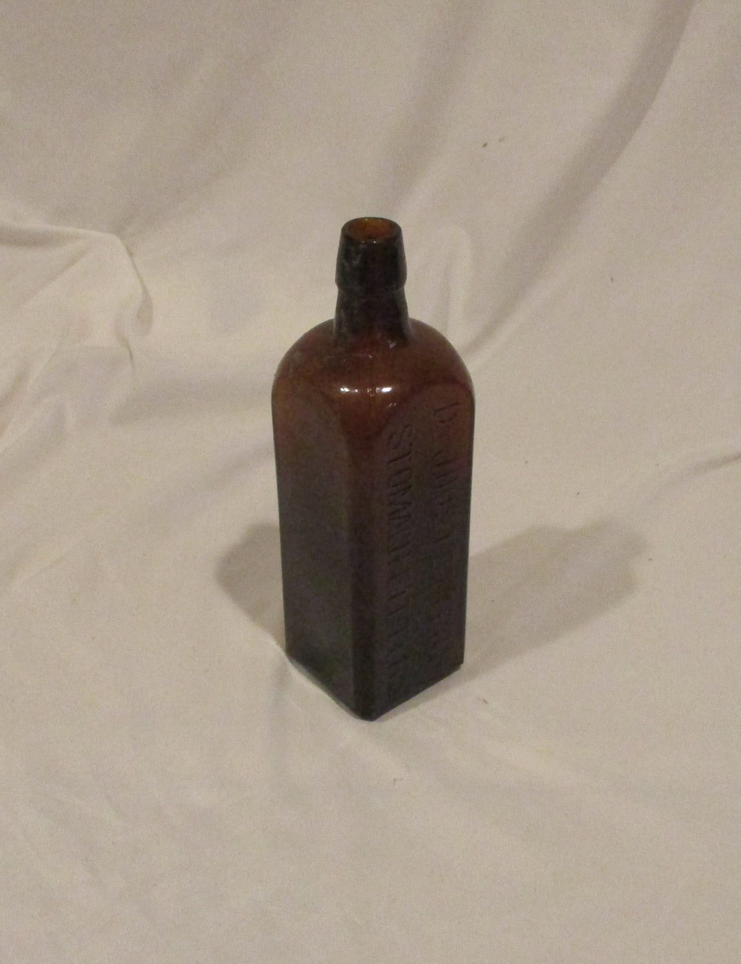 Old Brown Glass Bottle, Quack Medicine Bottle, Vintage Apothecary Bottle, Vintage Dr. Hostetter ...