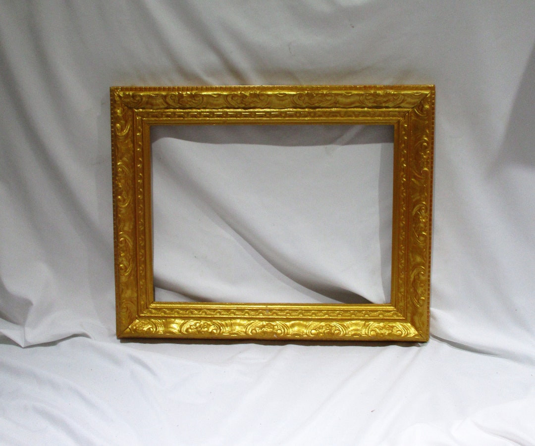 Wood Rectangular Picture Frame, Rococo, Vintage Large Gold Wood ...