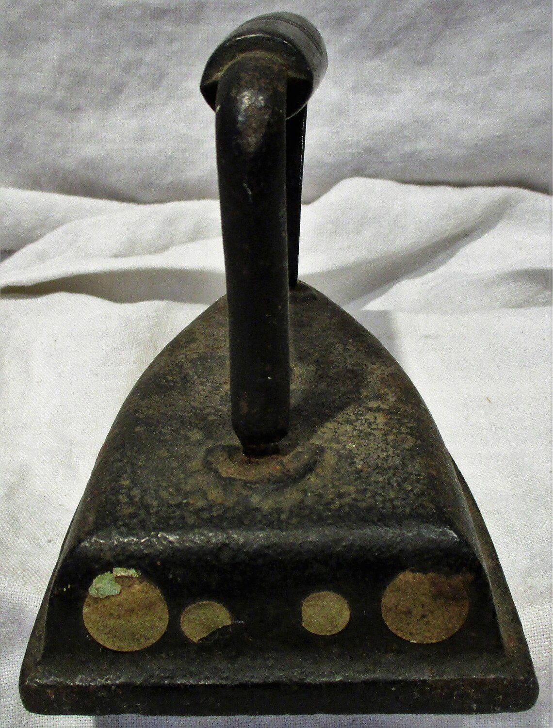 Antique Iron, Folk Art Painted, Vintage Clothes Pressing Iron ...
