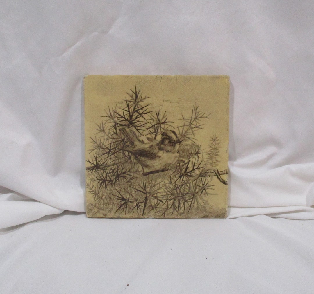 Minton Tile, Bird Tile, Sparrow or Little Brown Bird Design, English ...