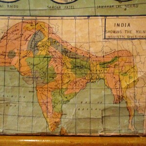 Map of India 1961 Vintage Post-colonial Educational - Etsy