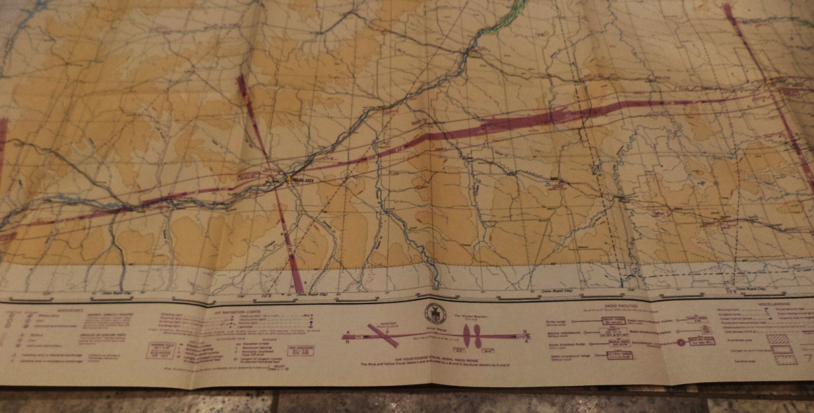 Mapa aeronáutico 1948 Vintage Pilot's Map Vectors | Etsy España