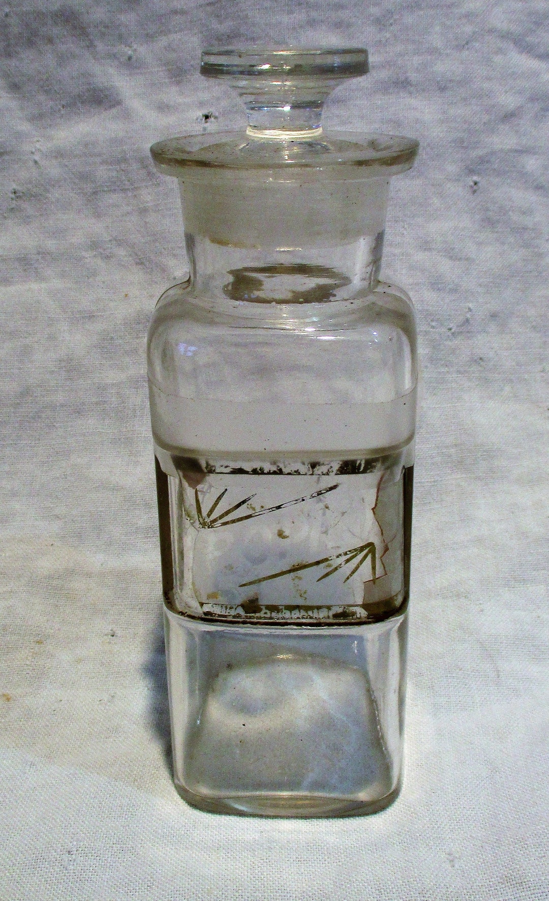 Apothecary Jar With Stopper, Empty Chemical Bottle, Vintage Old ...