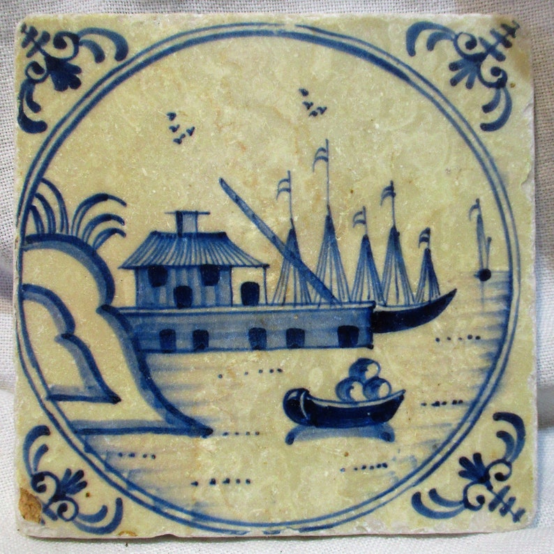 Delft Style Coasters Vintage Blue & White Hand Painted Old - Etsy