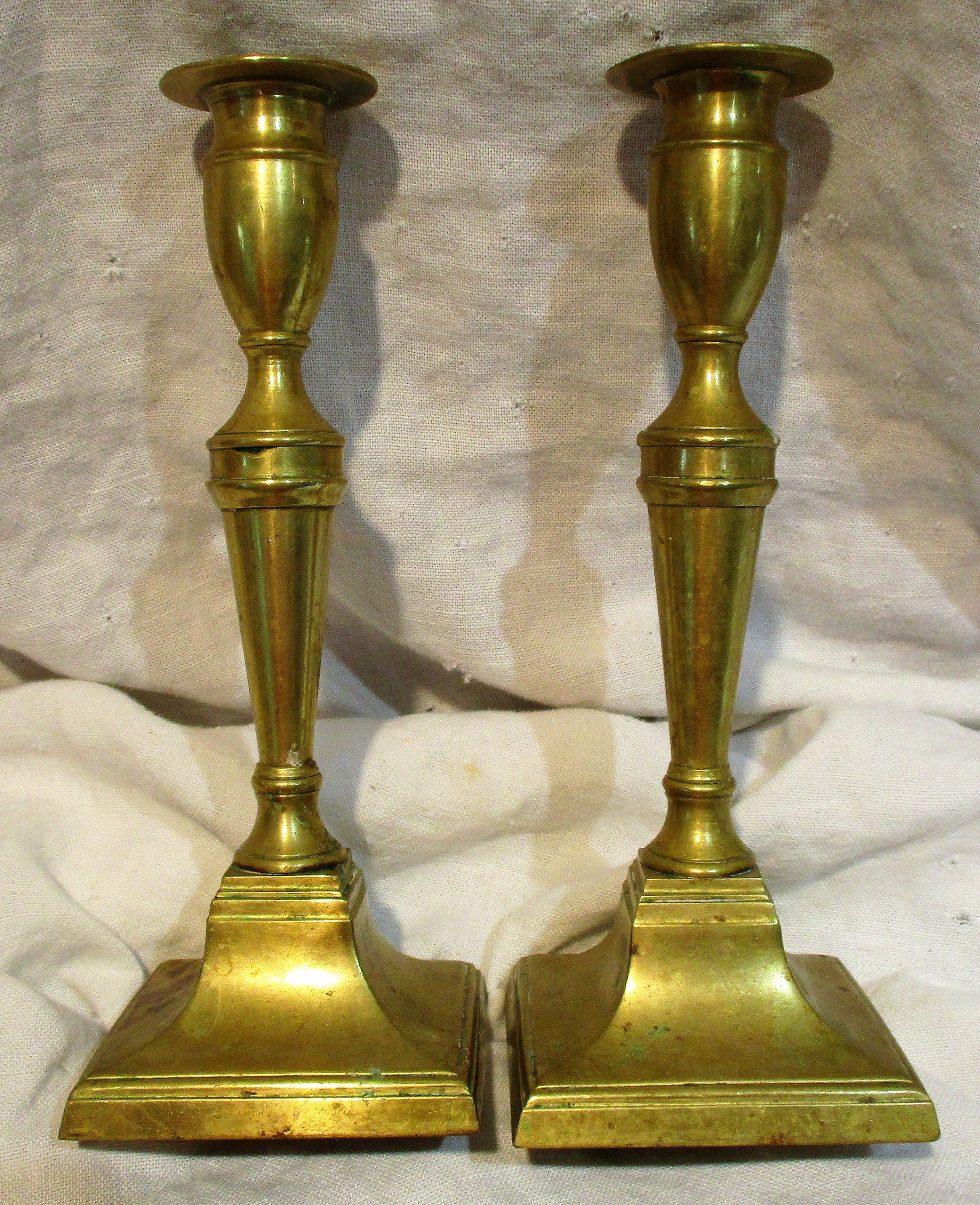 Brass Candlesticks Pair of Old Colonial Candlesticks Vintage | Etsy