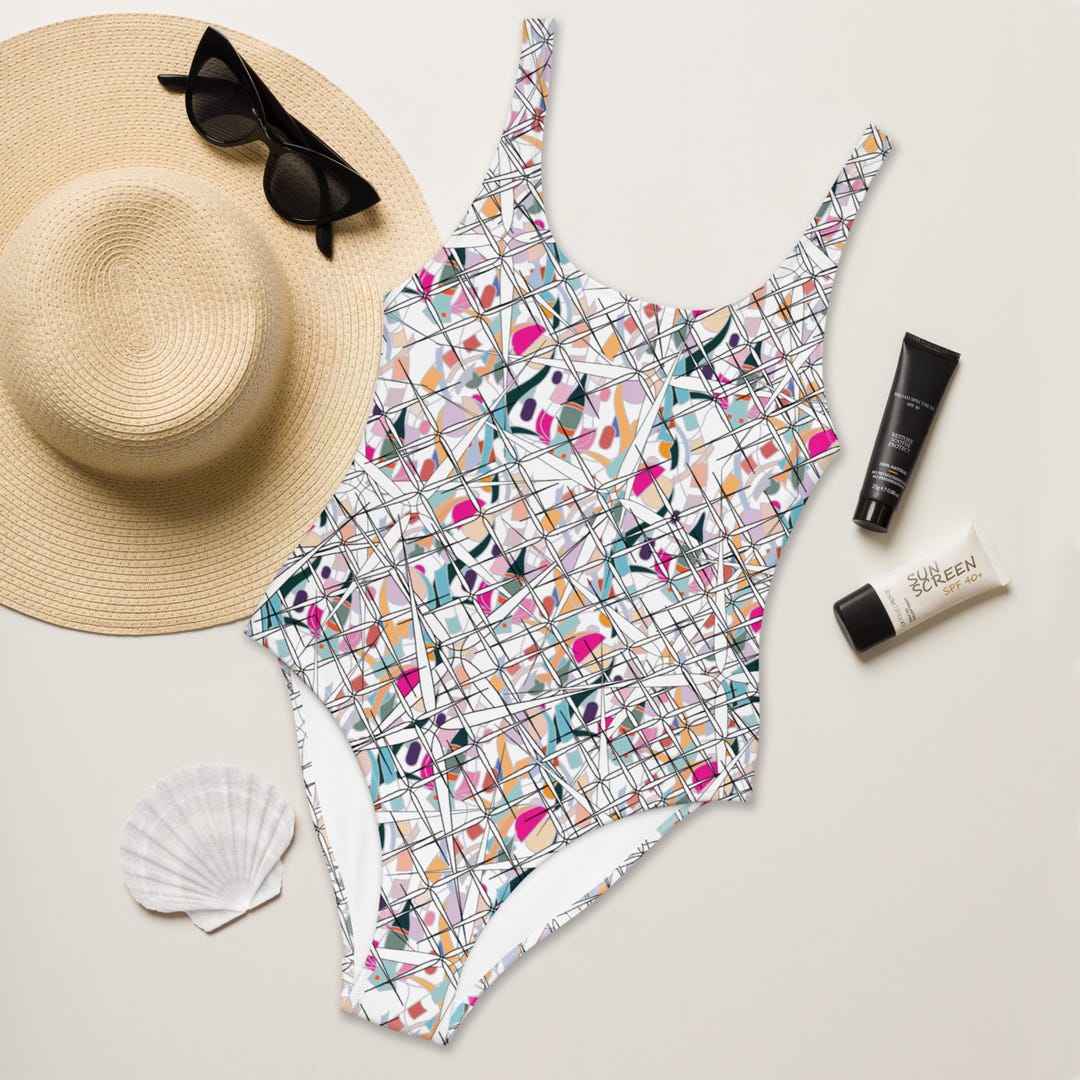 Artistic Graphic One-piece Swimsuit - Contemporary & Bold - Etsy