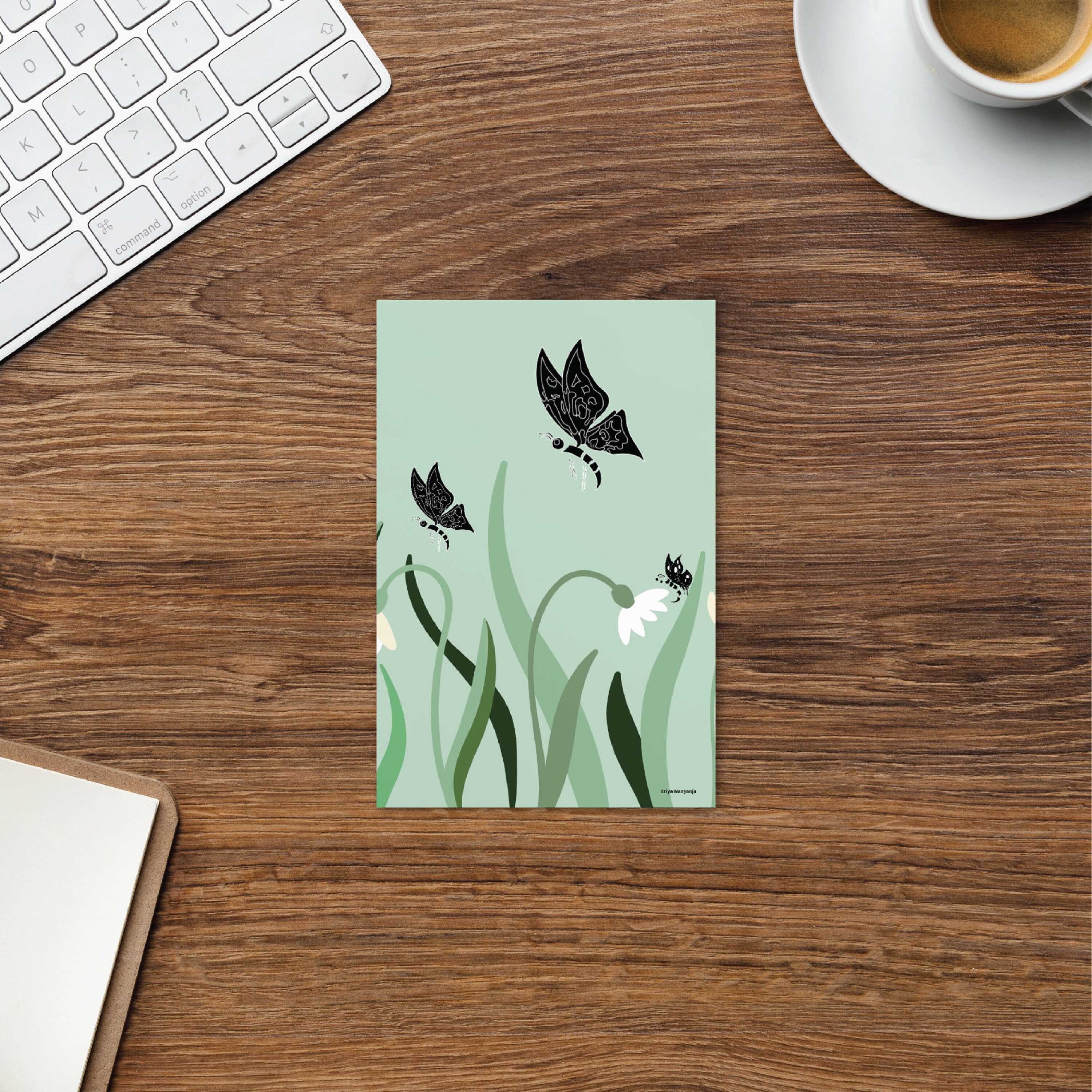 BOTANICAL ART CARDS, Butterfly Art Cards Flower Art Print Cards ...