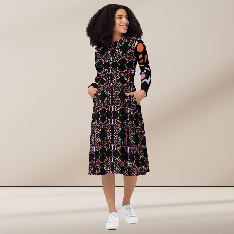 Art-inspired Print Dress - Exclusive & Eye-catching | Bohemian Printed ...