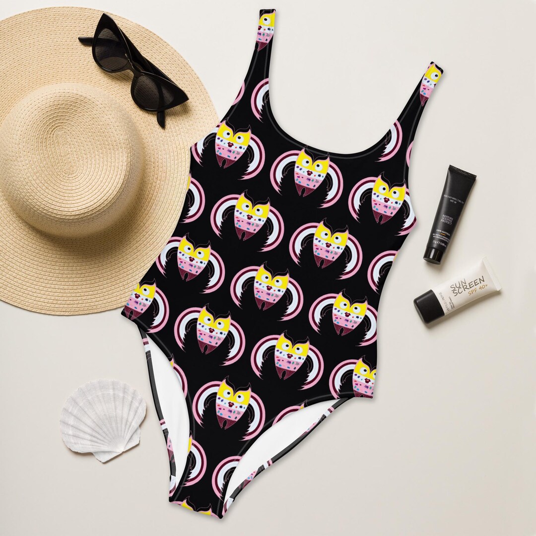 Artistic Graphic One-piece Swimsuit | Abstract Art Design Swimwear - Etsy