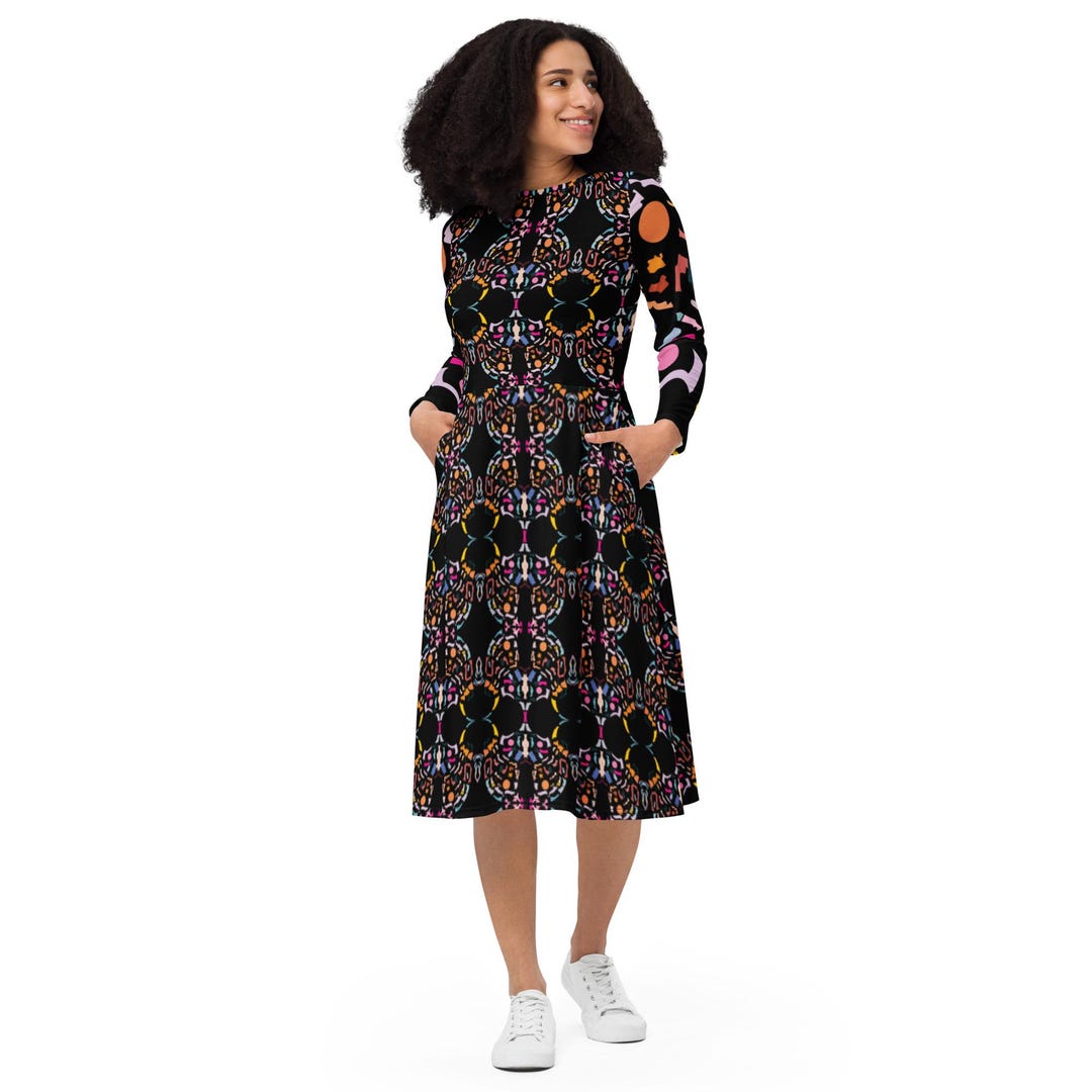 Art-inspired Print Dress - Exclusive & Eye-catching | Bohemian Printed ...