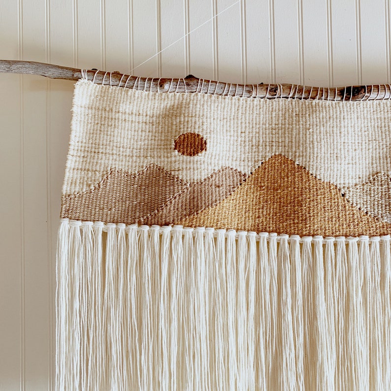 Large Mountain Woven Wall Hanging//weaving//frame Loom | Etsy