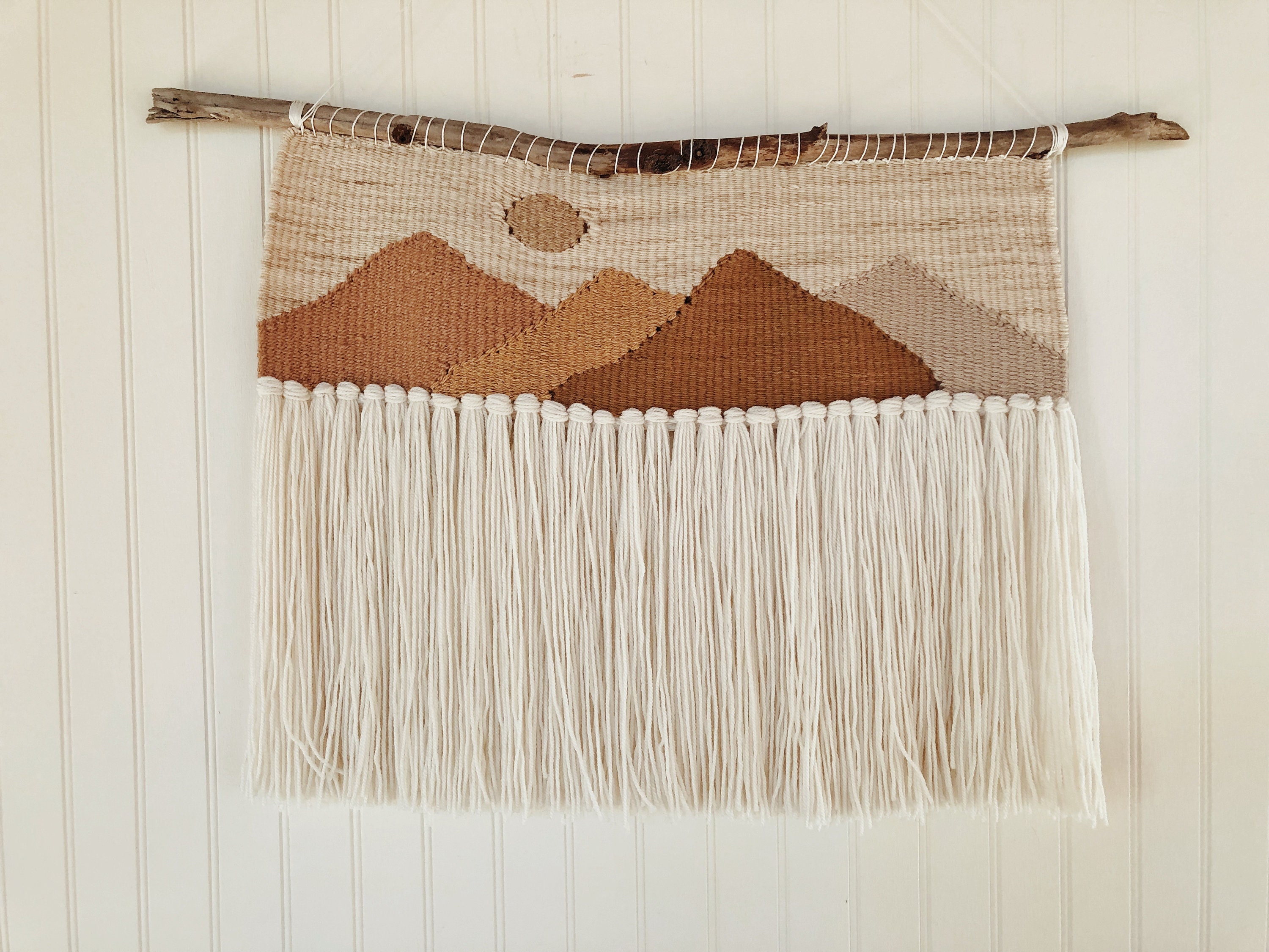 Large Mountain Woven Wall Hanging//weaving//frame Loom | Etsy