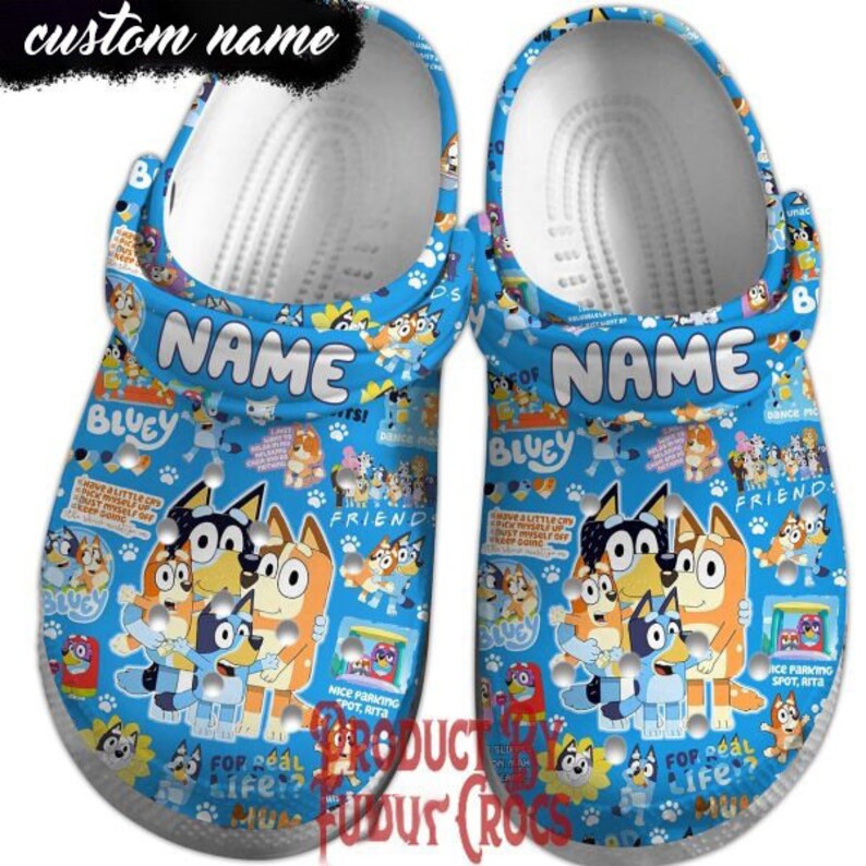 Personalized Bluey Family Birthday Clog Shoes, Clogs Shoes for Men ...