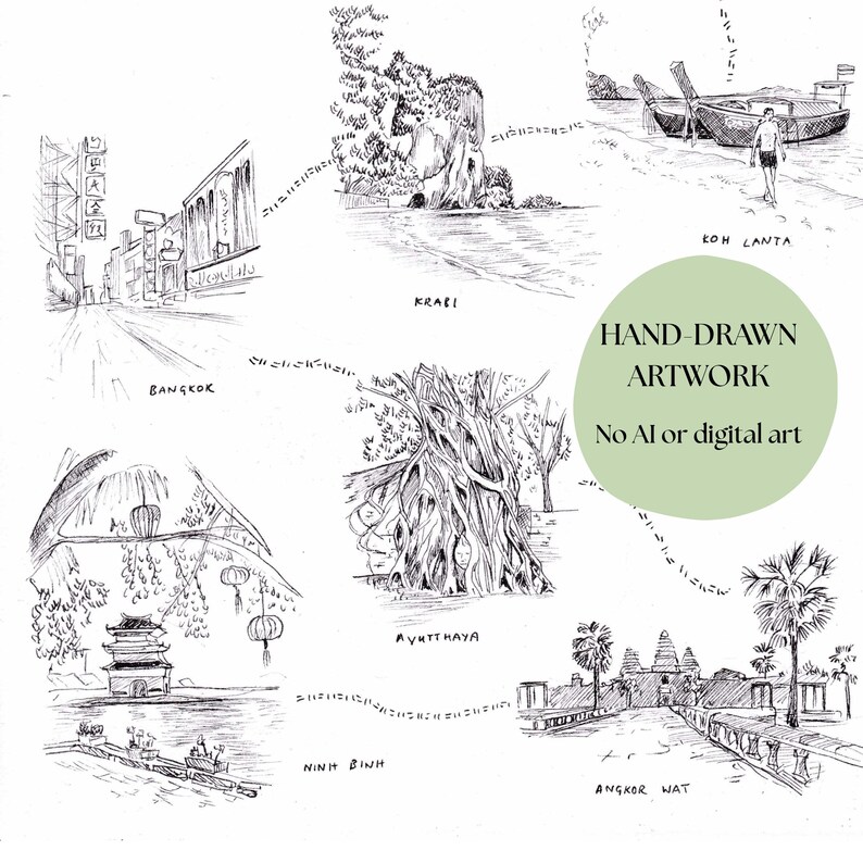 Custom Hand-drawn Map Artwork (any Location) - Etsy