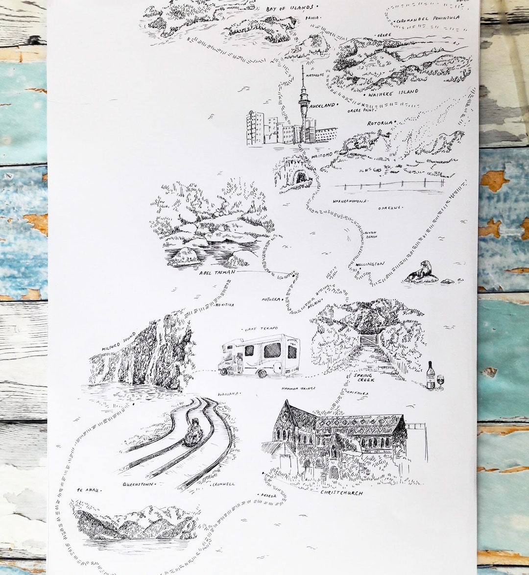 Custom Anniversary Handmade Map Art the Story of Us Paper Gift ...