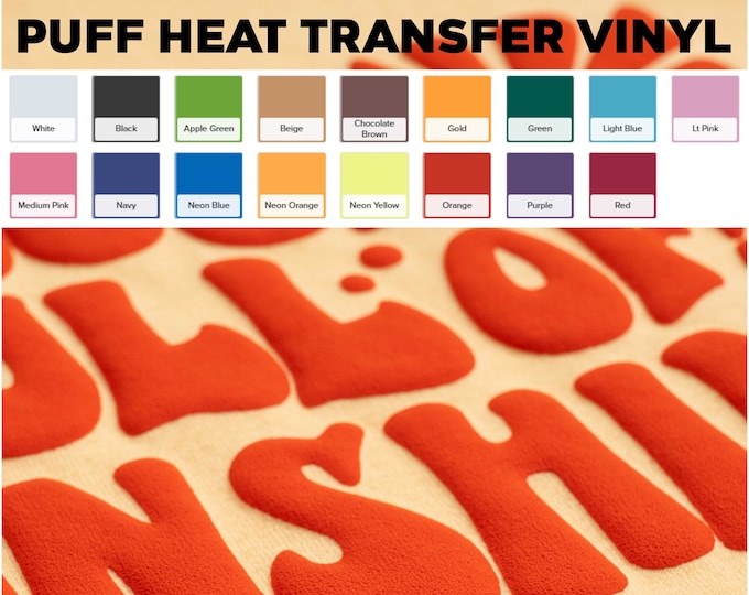 Puff Heat Transfer Vinyl Sheets, Stahls' CAD-CUT Puff HTV 12x12 Inch ...